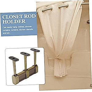 Cabilock 20 pcs Closet Tension Ceiling Shower Lever Support Clo Bar Steel Mounting for Hanger Fitting Organizer and Bracket Rod Holders Pipe Holder Open Curtain Bronzing End Close Towel