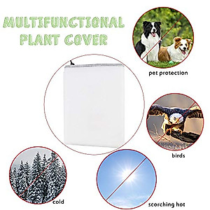Cthenqeeu H84 x W72 Plant Covers Freeze Protection - Shrub Cover, Winter Tree Cover with Drawstring for Season Extension & Frost Protection, White