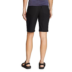 Eddie Bauer Women's Rainier 5-Pocket Bermuda Shorts, Black, 8, Hiking Shorts