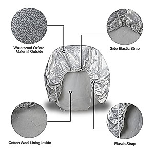 Amiss Tire Covers Set of 4, Spare Trailer Wheel Covers Fit for Trucks/SUVs/RV, Tough Tire Wheel Protector, Car Exterior Accessories, Oxford Waterproof UV Sun Fit Tire Diameter 32-35 Inch (L-Silver)