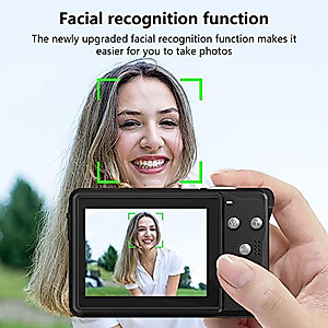 Qonioi 4k Digital Camera Up to 56 MP (Interpolation) Digital Camera 20x Digital Zoom 2.7 Inch TFT-LCD Digital Anti—Shake Camera Built-in Flash and Face Distinguish