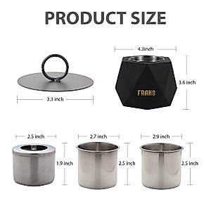 FRAKS Tabletop Fire Pit Bowl – Indoor Concrete Table Top Rubbing Alcohol Fireplace Portable Mini Table Top Fire Pit Bowl Personal Fire Pit for Smores