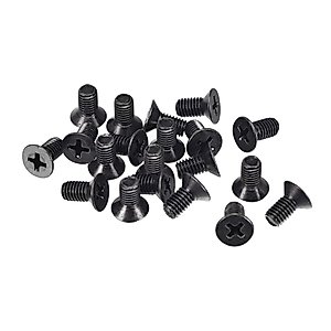 uxcell M5 x 10mm Phillips Screw Fastener Black for Laptop PC TV Fan Switch 200pcs
