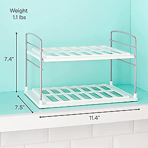 YouCopia UpSpace Water Bottle and Travel Mug Cabinet Organizer, Adjustable Storage Rack for Kitchen Organization, 2-Shelf