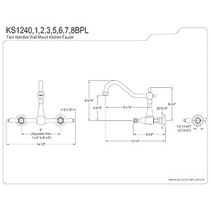 Kingston Brass KS1240BPL Bel-Air Bridge Kitchen Faucet, Matte Black
