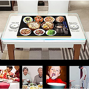 Buffet Warming Tray Hot Plate with Adjustable Temperature Control, Party Chafing Dish, Electric Food Warmer for Kitchen, Dining Room,Black,16x11inch (Black 31x19inch)