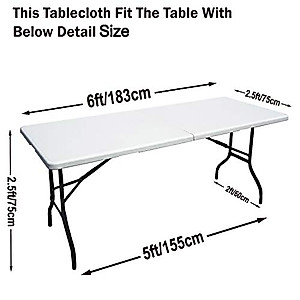ABCCANOPY 6 FT Rectangle Dinner Tablecloth Table Cover for Rectangular Table in Washable Polyester Great for Buffet Table, Parties, Birthday, Wedding Housewares (Black)