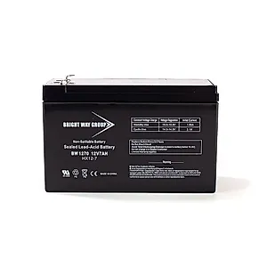 Bright Way Replacement Battery for SLA Razor E90 12V 7Ah Electric Scooter