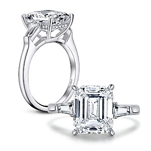 AINUOSHI Engagement Rings for Women 4ct Emerald Cut Cubic Zirconia CZ 925 Sterling Silver Wedding Rings Christmas Gifts for Women Anniversary Valentines Day Gifts for Her (8.5)
