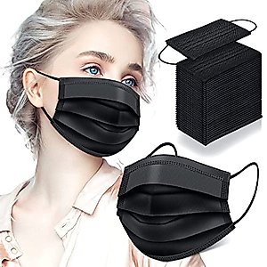 Black Face Masks 50 Pack Disposable Face Mask Disposable Masks Black Disposable Face Masks