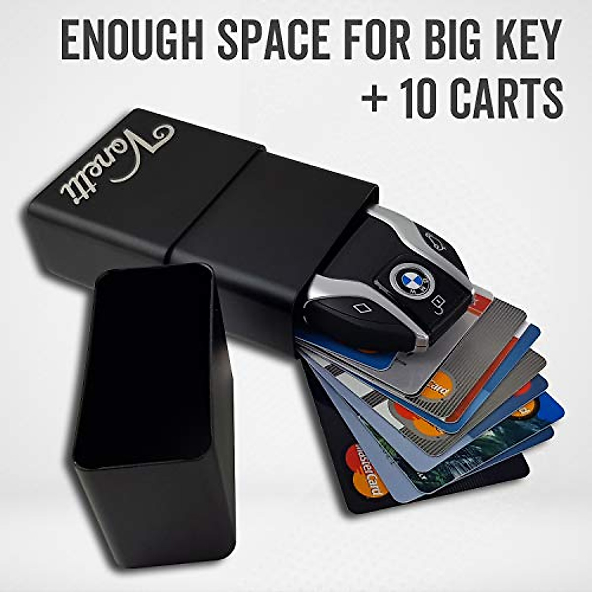 VONETTI Alpha Shield Grande - Premium RFID Signal Blocker Box - Smart Car Key Faraday Signal Protector, Keyless Go RFID Blocking Case, Crypto Wallet Safe Box, Signal Blocker Faraday Tin (Black)