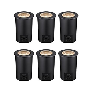 LEONLITE 3W Well Lights Landscape LED In Ground, 320LM 12-24V AC/DC Low Voltage, CRI90 IP67 ETL Listed Inground Well Lights Outdoor, Black Aluminum Housing, Embedded Parts Included, 3000K, Pack of 6