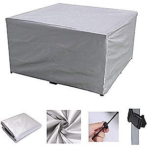 Oxford Cloth Furniture Dustproof Cover for Rattan Table Sofa Waterproof Rain-Proof Furniture Cover Garden Outdoor Patio - Multiple Size Outdoor Furniture Cover - (Silver/Black) 360x100x81cm