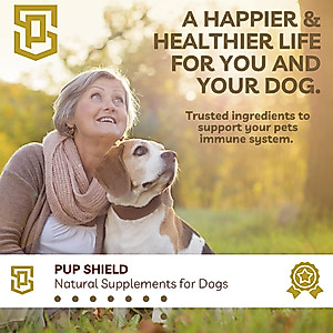 Pup Shield Natural Immune Support Formula for Dogs | Probiotics with Olive Leaf, Turkey Tail & Echinacea | Wellness Formula for Puppies & Dogs | Easy to Administer - 30 Day Supply