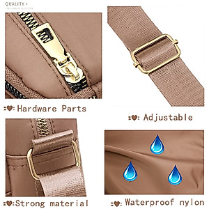 DIHKLCIO Nylon Crossbody Bags for Women Purses and Handbags Women's Casual Messenger Bags Waterproof Black Crossbody Purse (khaki)