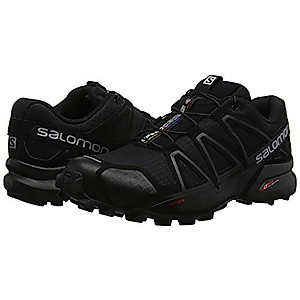 Salomon Men's Speedcross 4 Trail Running, Black/Black/Black Metallic, 12