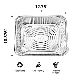 Aluminum Pans Half Size, 9X13, Extra Heavy Duty Disposable Foil Pans For Baking (30 Pack) Roasting & Chafing, Deep Tin Foil Bakeware, Steam Table Tray, Cookware, Food Prepping, Cake & Oven Pan