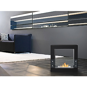 Freestanding Ventless Bio Ethanol Fireplace - Tectum Mini Black | Ignis