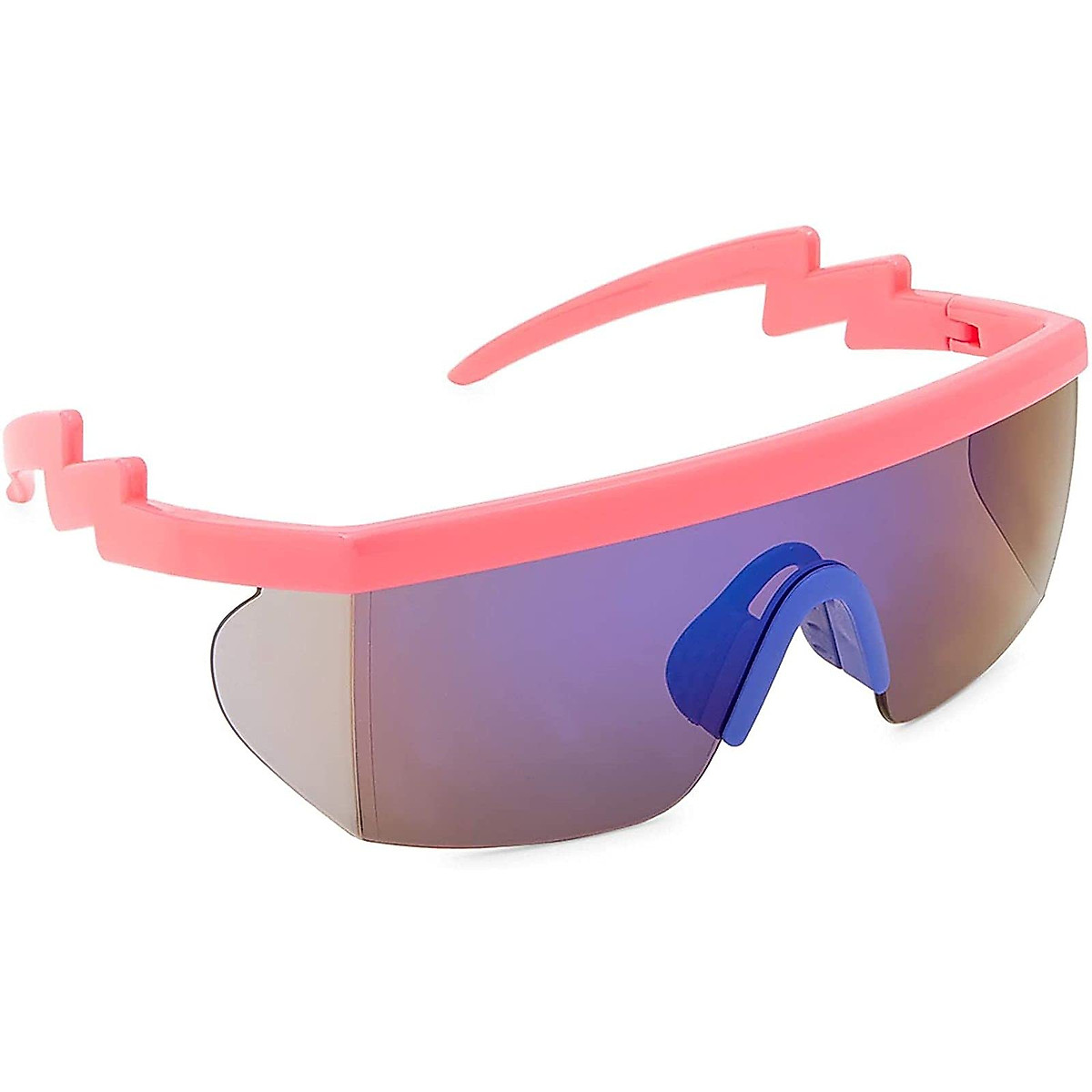 Zodaca Neon 80's Sunglasses for Rave Accessories, Rimless Mirrored Glasses (3 Pack)