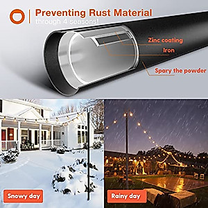 addlon 4Pack 10FT String Light Poles for Outdoor String Lights, Waterproof Harder Metal Outdoor Poles for Hanging String Lights for Patio, Garden, Bistro, Wedding, Parties - Black