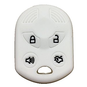 Rpkey Silicone Keyless Entry Remote Control Key Fob Cover Case protector Replacement Fit For Ford Lincoln Mercury OUCD6000022 164-R8046 164-R7040 CWTWB1U722（White）