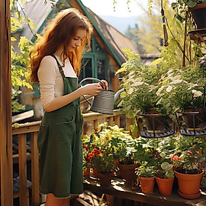 Neisrai Iron Art Metal Railing Flower Pot Hanging Basket for Indoor Pot Holder Hanger 3 Pack Outdoor Plants Perfect for Porches and Patio Decor Leaf Pattern (Black)