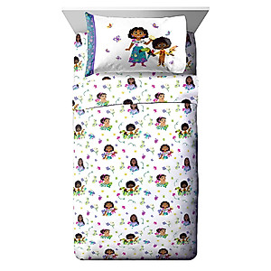 Jay Franco Disney Encanto Sister Magic Twin Sheet Set - 3 Piece Set Super Soft and Cozy Kid’s Bedding - Fade Resistant Microfiber Sheets (Official Disney Product)