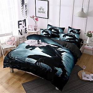 ChliEarime Hecate Alien Sci-Fi Monster Cover Bedding Set 3D for Boys Full Size - Microfiber Duvet Cover Set with 2 Pillow Shams