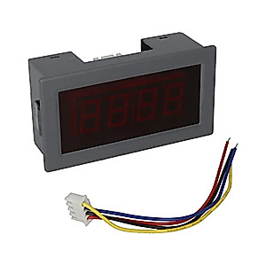 Heyiarbeit DC Voltmeter YB5135 Digit Red Text LED Digital Volt Voltmeter 4 Wires Connections for DC Voltage Measurement 1Pcs