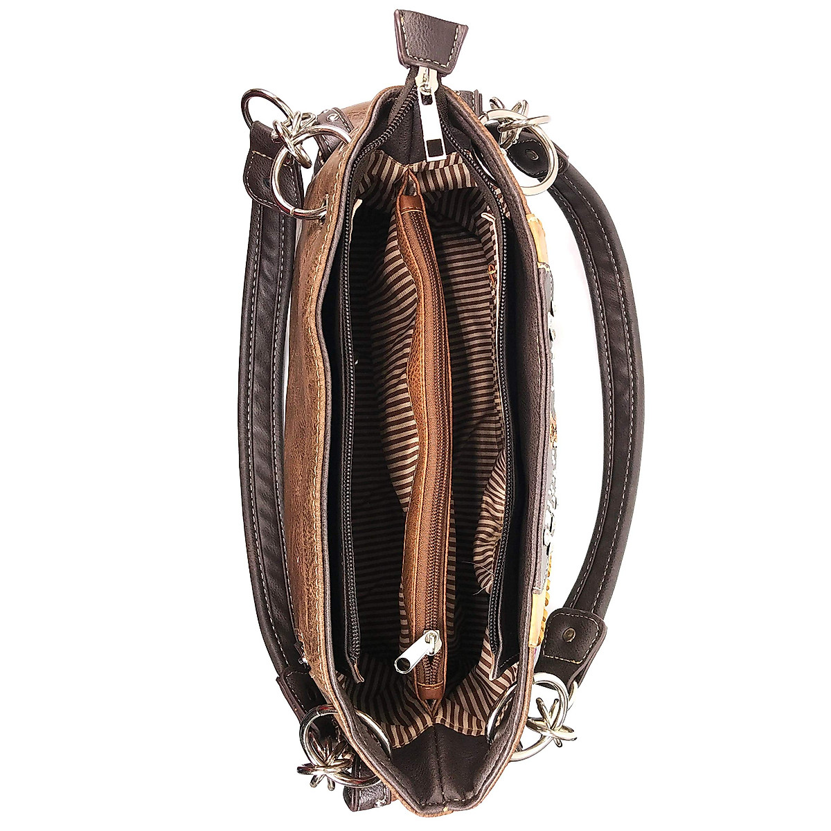 Zelris Western Silver Rhinestone Cross Women Conceal Carry Handbag Wallet Set (Turquoise)