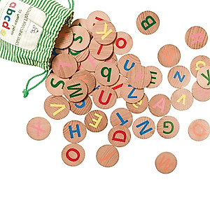 The Freckled FROG-FF2999 Matching Pairs - Alphabet - Set of 52 - Ages 2+ - Wooden Memory Game for Preschoolers and Elementary Kids - Match Uppercase and Lowercase - Teach Letters, Words and Colors