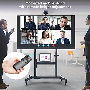 ONKRON Motorized TV Stand 50-100 Inch TVs up to 265 lbs, Height Adjustable TV Stand Portable with TV Motorized Lift VESA 1000x600, Tilting TV Stand on Wheels/Mobile TV Cart Rolling TV Stand Black