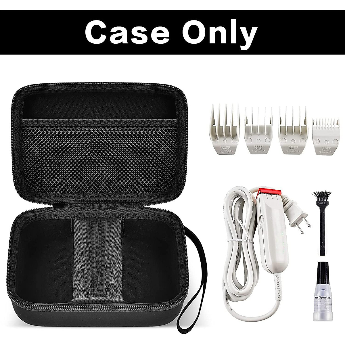 Case for Wahl Professional Peanut Clipper/Mens Trimmer #8655-200, 8685, 8655-200, 8663, 8031, 8035, Hair Dog Clippers Guard Holder Barber Storage Organizer Box for Men, Bag Only-Black