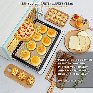 100 PCS Unbleached Parchment Paper, Perforated Square Liners for Cuisinart, Breville, Black and Decker Air Fryer, Toaster Ovens, 11 x 9 inch