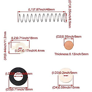 Jiayouy 14Pcs Trumpet Valve Spring Felt Washers Cork Pad Set Trumpet Valve Replacement Parts
