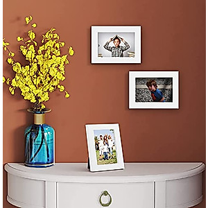 5x7 White Picture Frames Set of 2, Solid Wood Photo Frame with High Definition Glass, Rustic Simple Classic Handmade Wooden Frames for Wall Gallery Mounting or Table Top Display Decoration