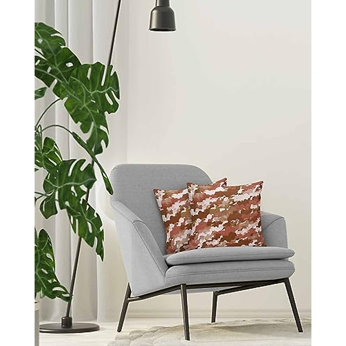 applebless Set of 2 Throw Pillow Covers Square for Home Decor, Camouflage Netting Camo 18x18 Inch Cotton Reversible Pillow Case Sofa Soft Cushion Cases for Bedroom Couch Bed Car Chair