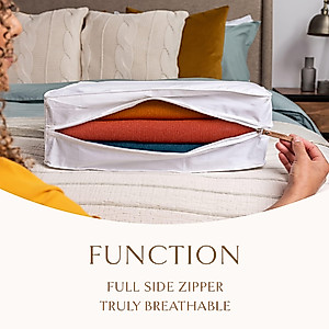 Hayden Hill Luxury Organic Cotton Sweater Storage Bag - Fits 6 Fine Knit Sweaters - 18 Inch - Breathable Cashmere Garment Bag - Moth Proof Sweater Organizer for Closet - Certified Carbon Neutral