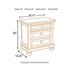 Signature Design by Ashley Porter Classic 2 Drawer Nightstand with Dovetail and Ball-bearing Construction, Dark Brown