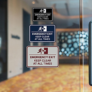 Signs ByLITA Classic Framed Emergency Exit: Keep Clear at All Times Sign (Black Gold) - Large