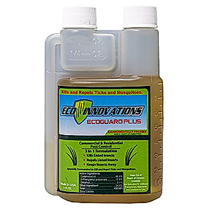 Kills Ticks & Mosquitoes on Contact. All Natural Outdoor Insecticide Spray Repels up to 30 Days. Safe Insect Control for Kids, Dogs, Plants – Easy & Ready to Use – Eco Innovations, EcoGuard Plus, 8 oz