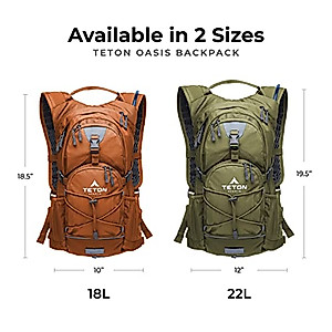 TETON Sports Oasis 18L Hydration Pack with Free 2-Liter Water Bladder; The Perfect Backpack for Hiking, Running, Cycling, or Commuting