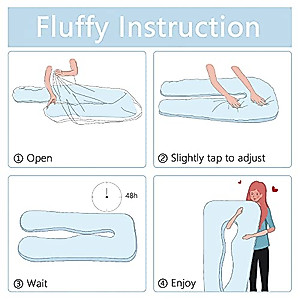 QUEEN ROSE Cooling Pregnancy Pillows, U Shaped Silky Maternity Pillow for Pregnant Women, 55 Inch Pregnancy Body Pillow for Sleeping, Back Pain Relief and Pregnant Legs, Hips, Belly Support, Blue