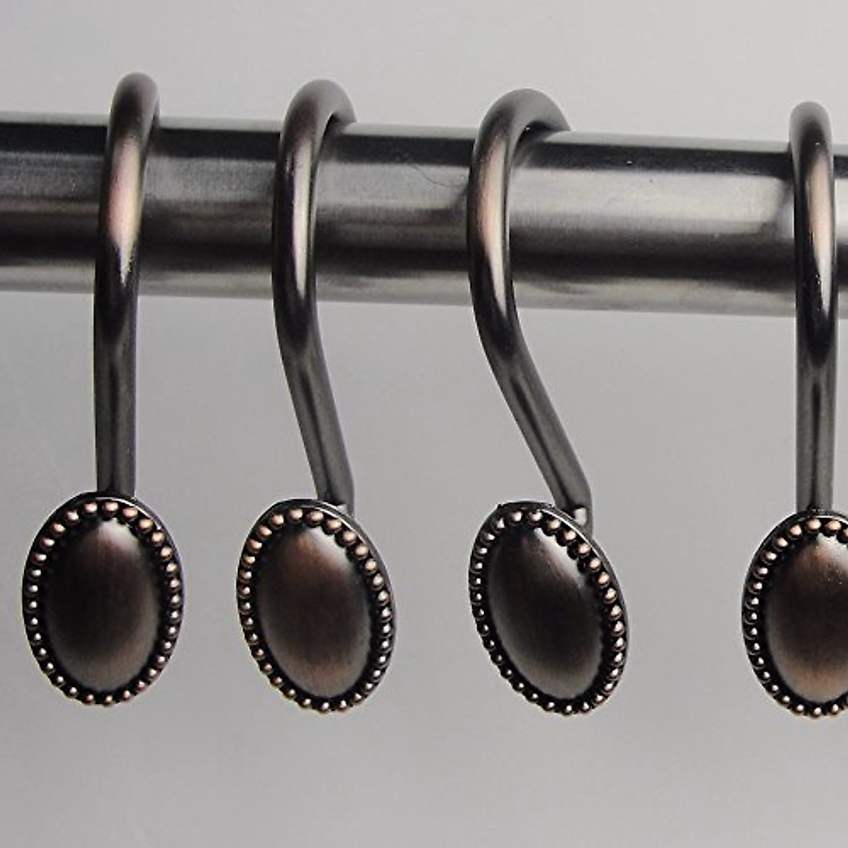 Shower Curtain Rings Hooks Bathroom Home Shower Decorative Rod Rustproof Metal Clips 12Set / Pack Metal Ball Style