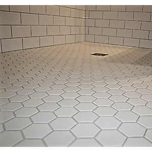 White 2" Hexagon Porcelain Mosaic Floor and Wall Backsplash Kitchen Bath