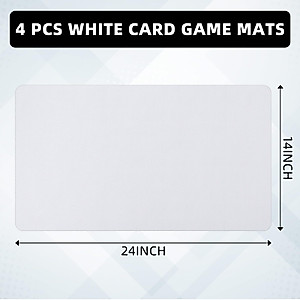 4 Pcs Card Game Mats 14 x 24 Inch Playmat Sublimation Blanks Playmat Smooth Card Playing Mat for Board Games, and Collectible Card Playing (White)