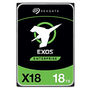 Seagate Exos X18 18TB Enterprise HDD - CMR 3.5 Inch Hyperscale SATA 6Gb/s, 7200 RPM, 512e and 4Kn FastFormat, Low Latency with Enhanced Caching (ST18000NM000J)