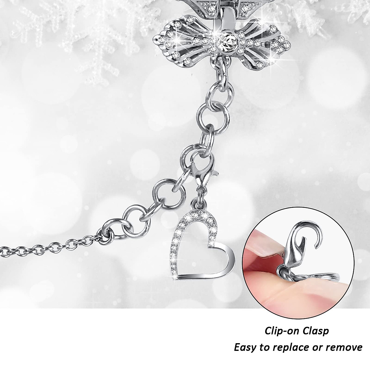 NYENEIL Compatible with Apple Watch Ultra Band 38mm 40mm 41mm 42mm Series 10 9 8 7 6 5 4 3 2 1 Smartwatch wistband Bracelet Strap Interchangeable Charms Dressy Bracelet for Women Silver