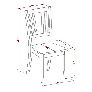 East West Furniture HBDU5-MAH-W, Medium