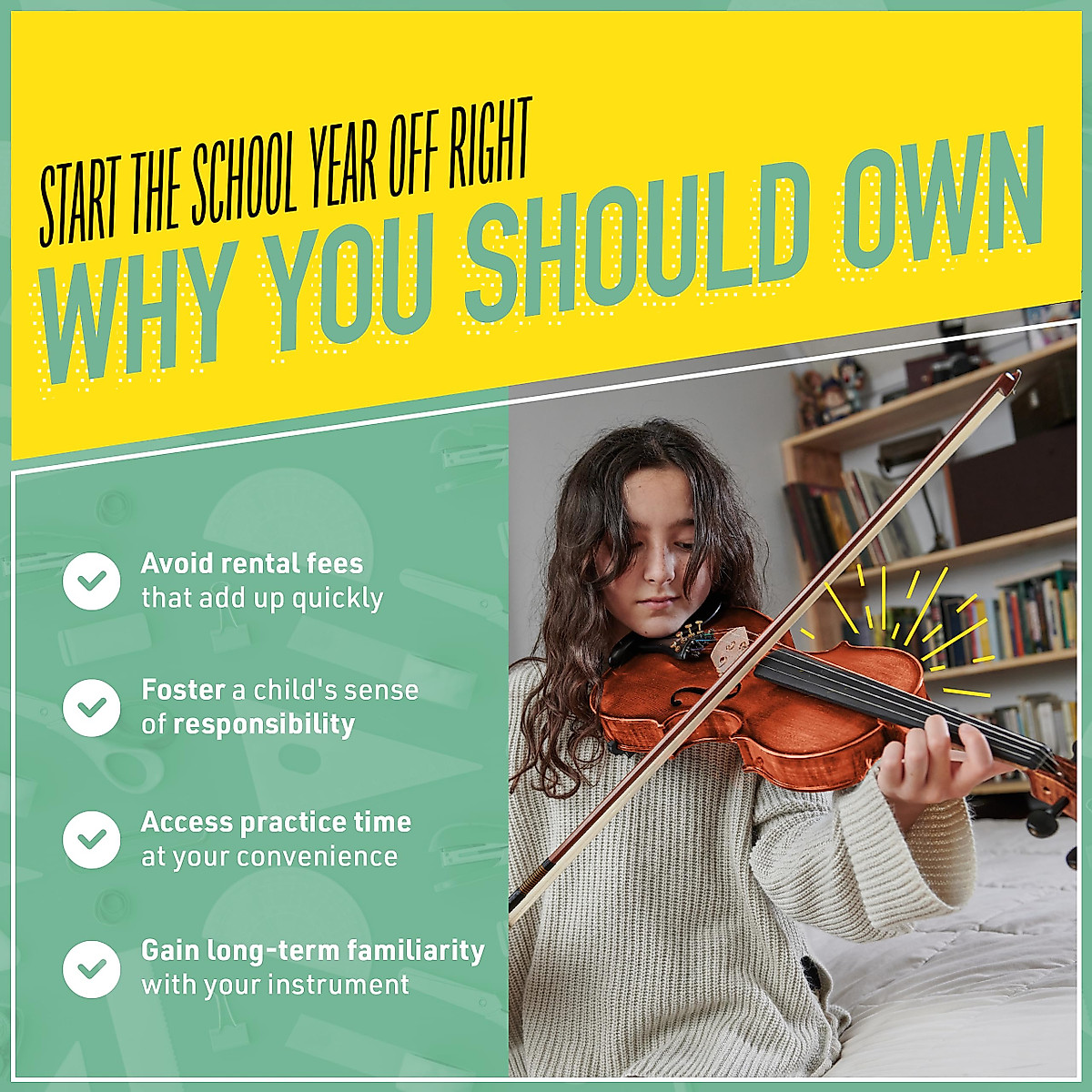 Mendini by Cecilio Violin 4/4 Full Set for Beginners - Fiddle MV 300 Satin Antique Finish